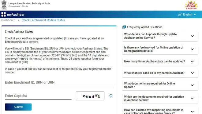 Uidai Know How To Check Aadhaar Update Status The Hindu Businessline